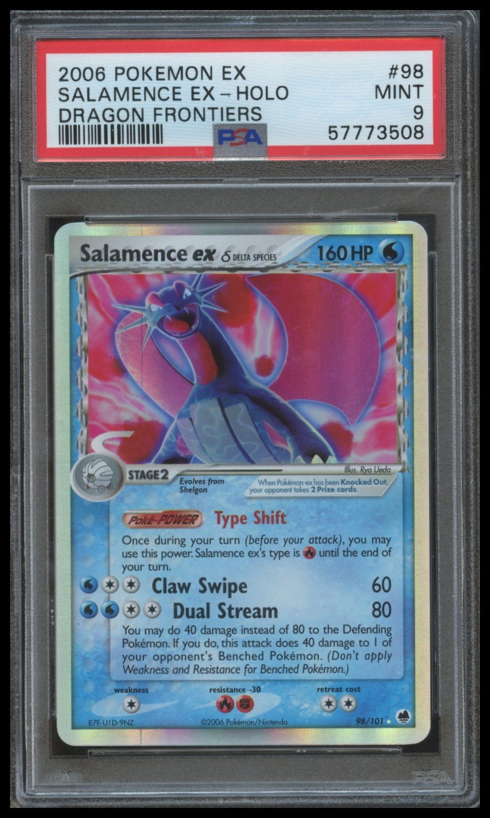 2006 Pokemon Ex Dragon Frontiers #98 Salamence Ex Holo Dragon Frontier ...